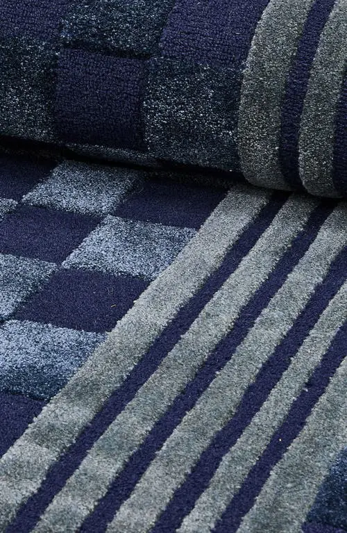 MACKENZIE-CHILDS Blue Tonal Check Runner