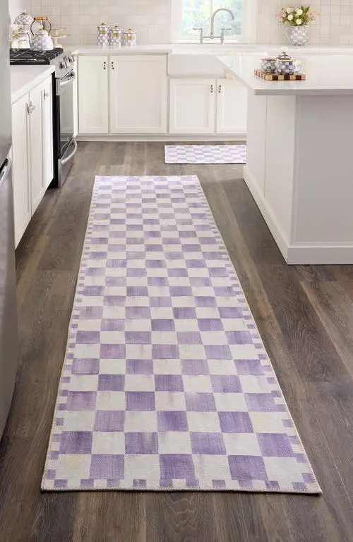 MACKENZIE-CHILDS Checkerboard Machine Washable Runner Rug