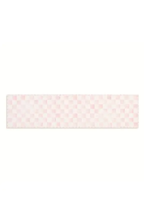 MACKENZIE-CHILDS Checkerboard Machine Washable Runner Rug - Rosy