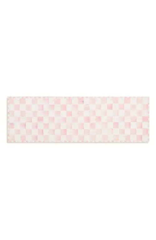 MACKENZIE-CHILDS Checkerboard Machine Washable Runner Rug - Rosy