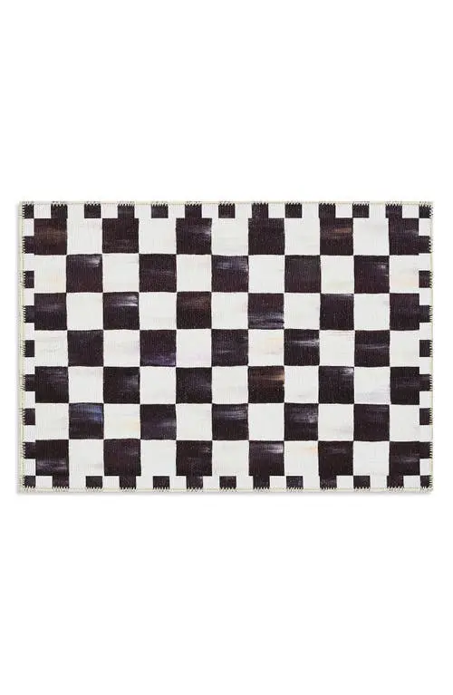 MACKENZIE-CHILDS Courtly Checkered Machine Washable Rug - Black