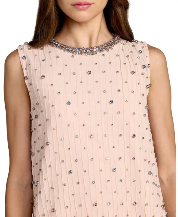 Mac Duggal Beaded Sleeveless Shift Mini Dress