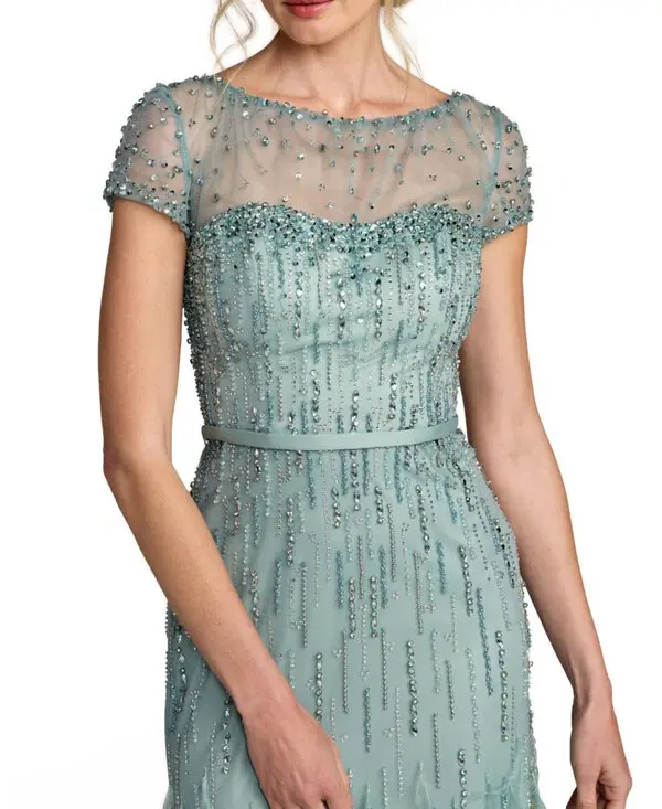Mac Duggal Embellished Feather Gown