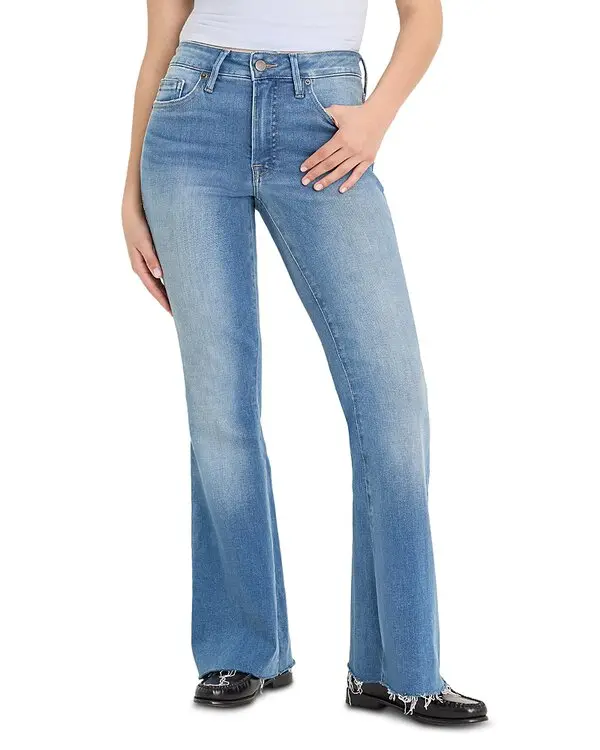 Good American Petite Mid-rise Flare Jeans - Indigo