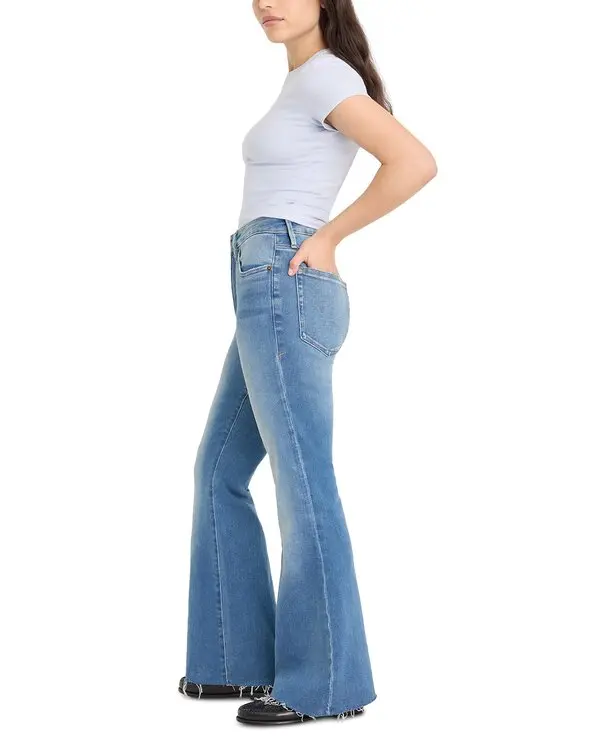 Good American Petite Mid-rise Flare Jeans - Indigo