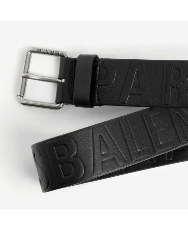Balenciaga Debossed Logo Leather Belt