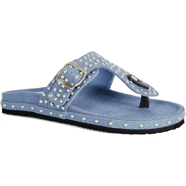 AZALEA WANG Daisychain Studded Sandal - Denim