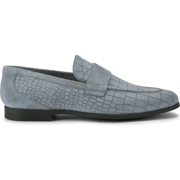 Kurt Geiger Aldgate Flex Reptile Embossed Loafer - Medium Blue