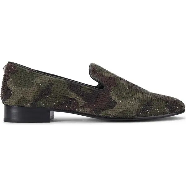 Kurt Geiger Ace Camo Embellished Slip-on Shoes - Dark Green