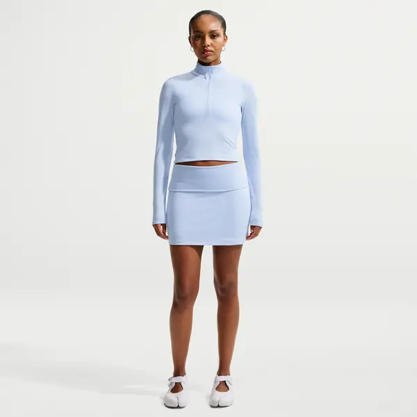 Nike Sportswear Chill Knit Mid-rise Tight Ribbed Skort - Blue
