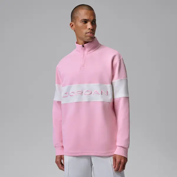 JORDAN Sport Dri-fit 1/4-zip Golf Top - Pink
