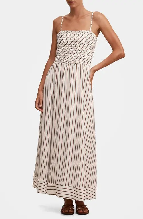 EVER NEW Tanya Stripe Maxi Sundress - Brown And White Stripe