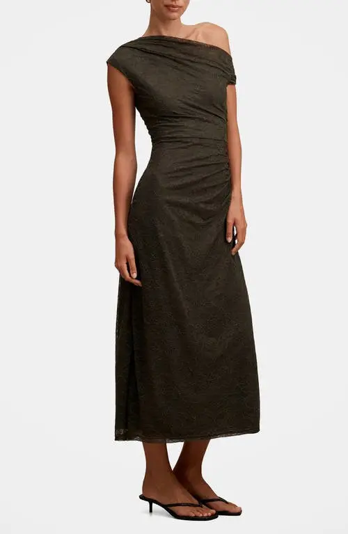 EVER NEW Paris Asymmetric Lace Midi Dress