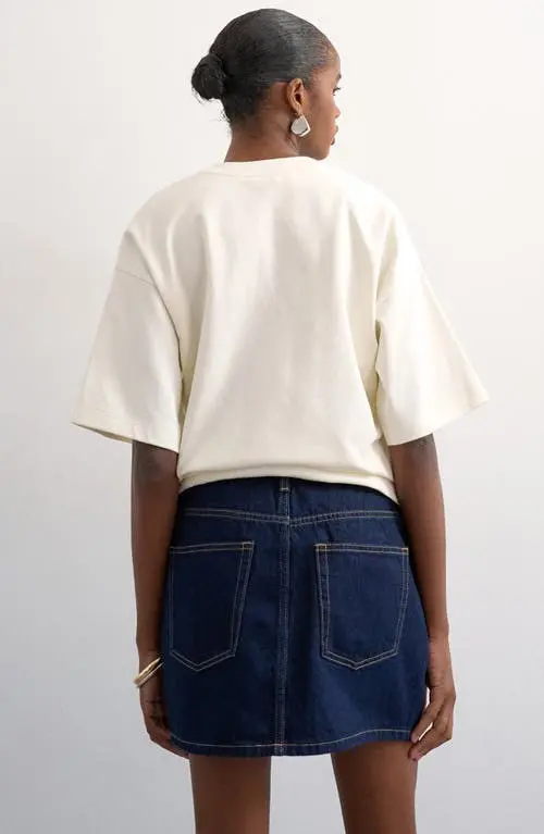 Topshop Plemet Cotton Denim Miniskirt - Mblue