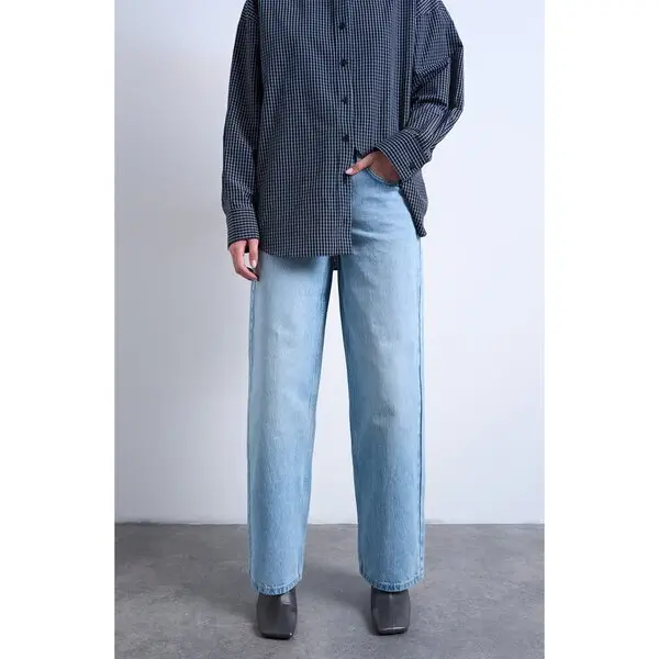 Topshop Cinch Low Rise Relaxed Jeans