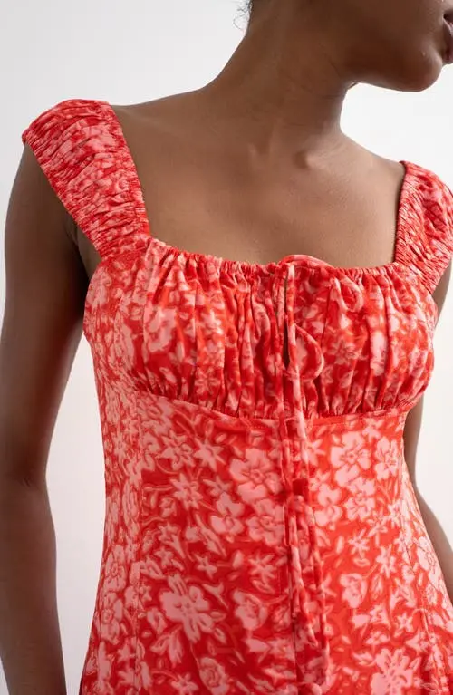 Topshop Button-front Maxi Dress - Red
