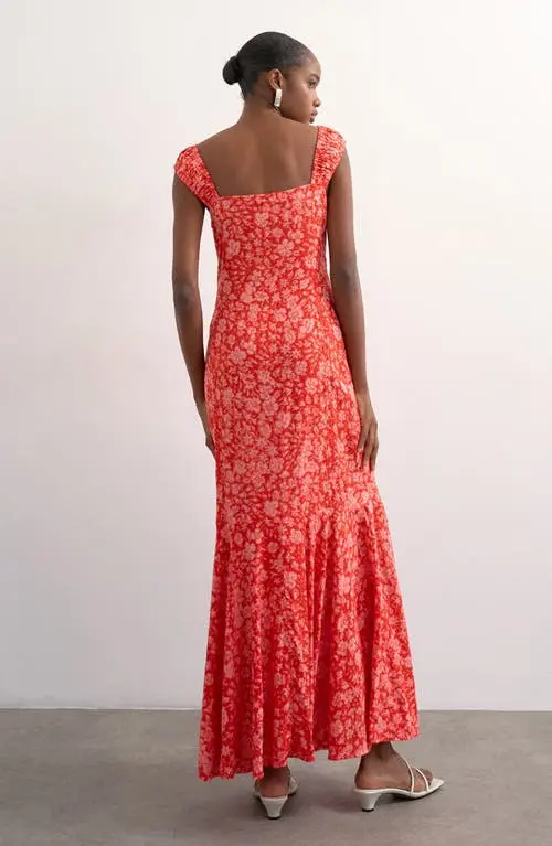 Topshop Button-front Maxi Dress - Red