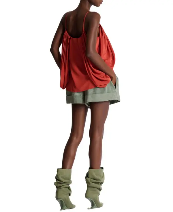 Balmain Draped Silk Crepe Top
