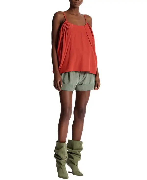 Balmain Draped Silk Crepe Top