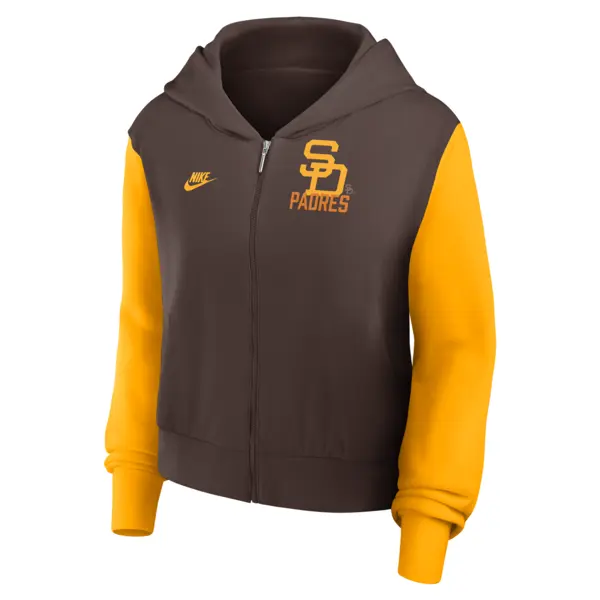 Nike San Diego Padres Cooperstown Mlb Full-zip Hoodie - Brown