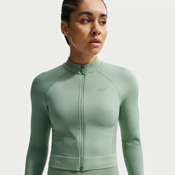 Nike Pro Seamless Full-zip Training Top - Green