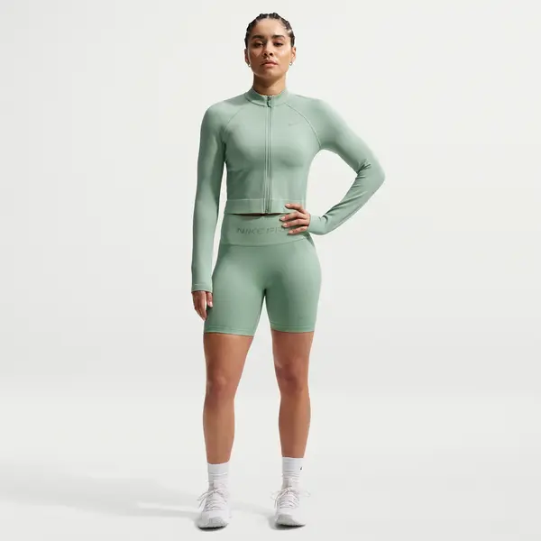 Nike Pro Seamless Dri-fit High-waisted 5" Biker Shorts - Green