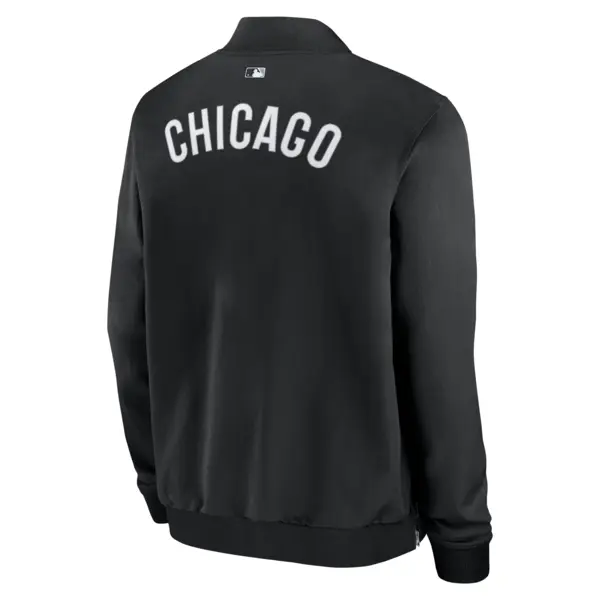 Nike Chicago White Sox Authentic Collection Dugout Mlb Full-zip Bomber Jacket - Black