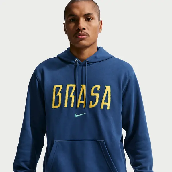 Nike Brazil Club French Terry Pullover Hoodie - Blue