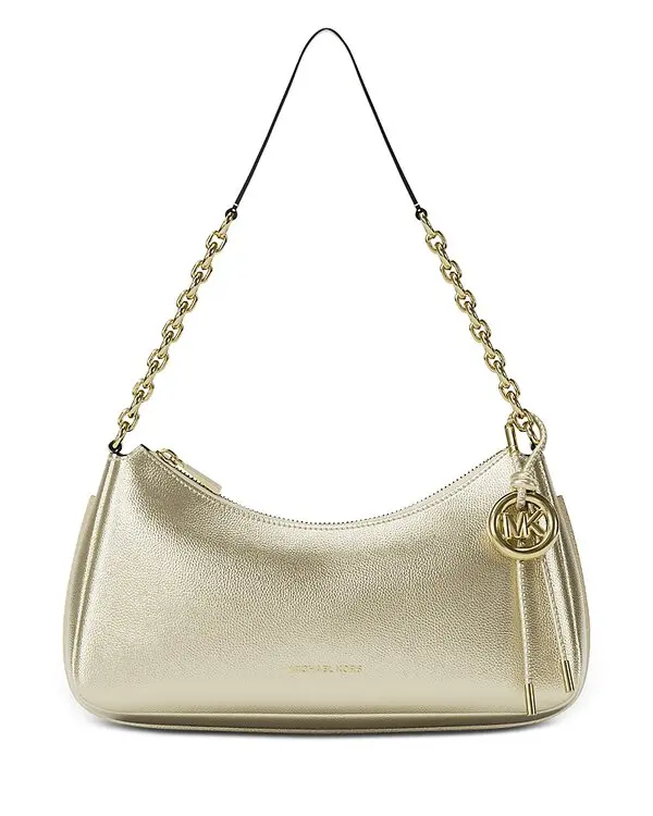 Michael Kors Nolita Medium Metallic Gold Leather Pouchette - Pale Gold