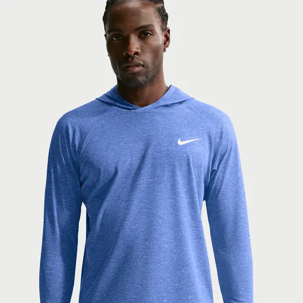 Nike Swim Hydroguard Essential Dri-fit Uv Long Sleeve Hooded Top - Blue