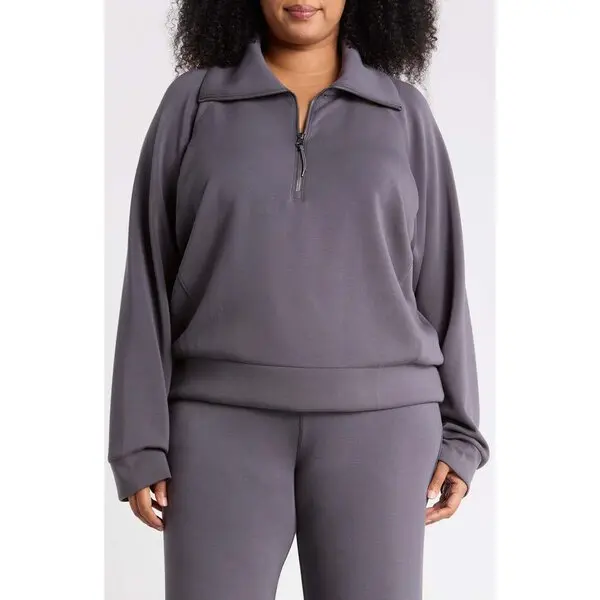 Spanx Airessentials Half Zip Sweatshirt - Dark Slate