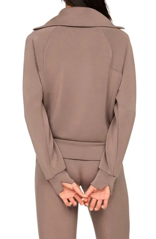 Spanx Airessentials Half Zip Sweatshirt - Ironstone
