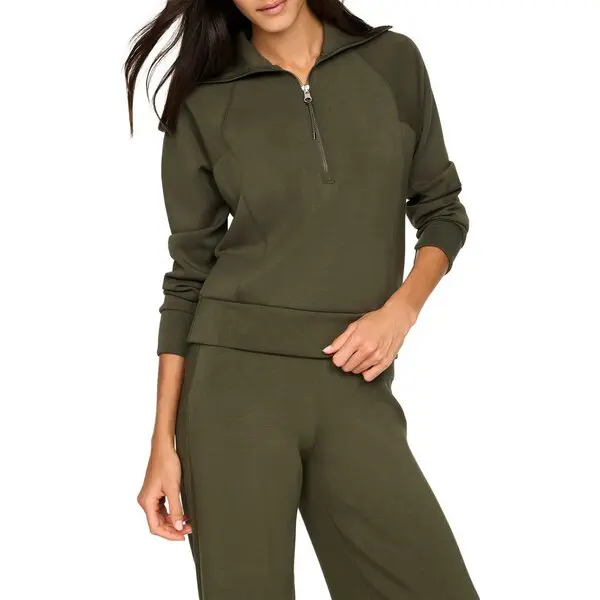 Spanx Airessentials Half Zip Sweatshirt - Monstera