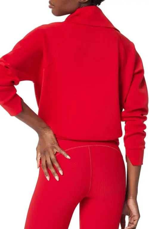 Spanx Airessentials Half Zip Sweatshirt - Spanx Red
