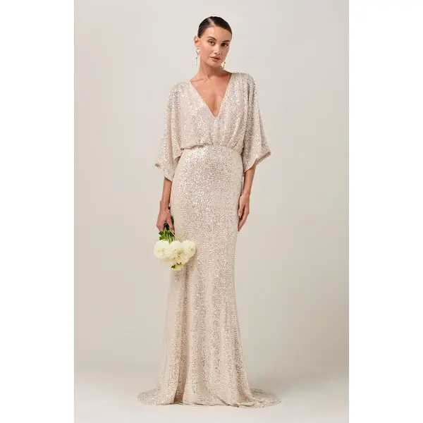 BWLDR Isla Sequin Gown - Champagne Sequin