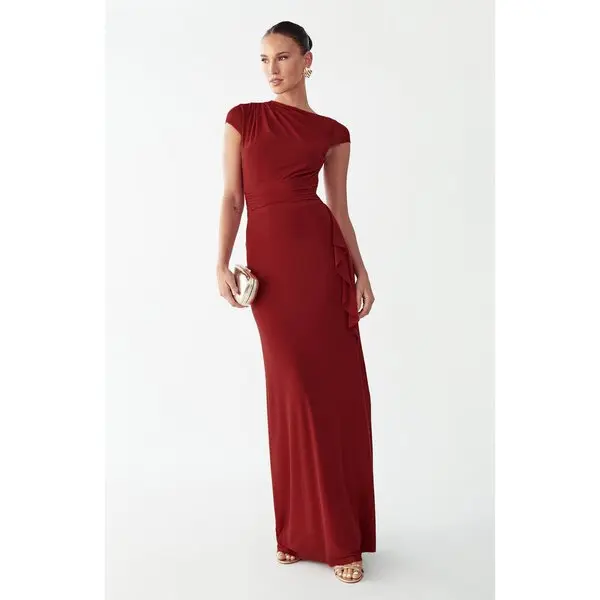 BWLDR Howard Maxi Dress - Rust