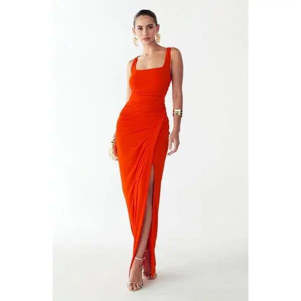 BWLDR Fallen Maxi Dress - Coral