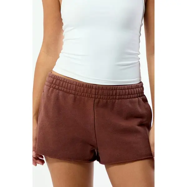 PACSUN Hibiscus Print Micro Shorts - Brown