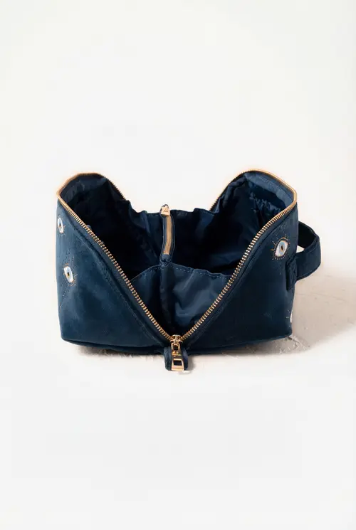 ELIZABETH SCARLETT Mystical Eye Velvet Open Flat Makeup Bag