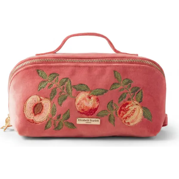 ELIZABETH SCARLETT Summer Peach Open Flat Makeup Bag - Spiced Coral