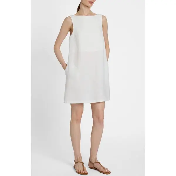 Santorelli Jaclyn Sleeveless Shift Dress - Creme