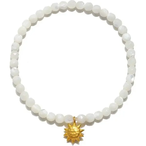 SATYA JEWELRY Dawning Wisdom Mother Of Pearl Sun Bracelet - White