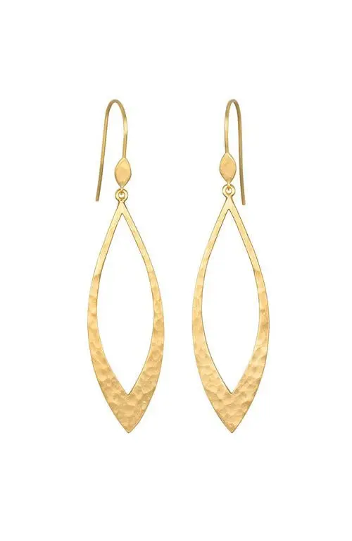SATYA JEWELRY Lotus Petal Dangle Earrings - Gold