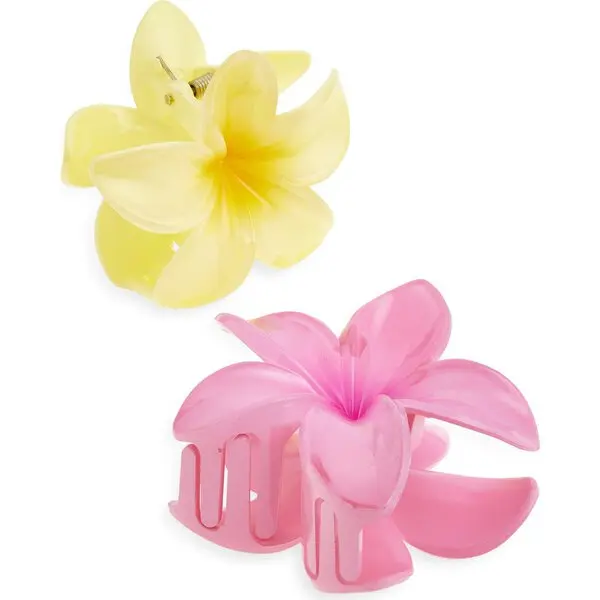 Bp. Assorted Plumeria Claw Clips 2 Pack - Multi