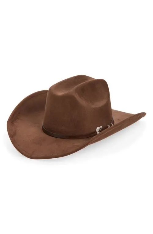 Tasha Studded Leather Band Cowboy Hat - Brown