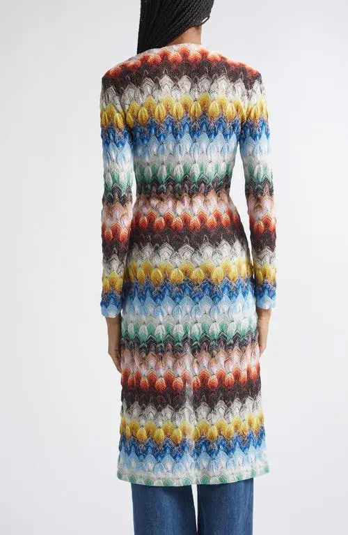 Missoni Metallic Zigzag Knit Duster Cardigan