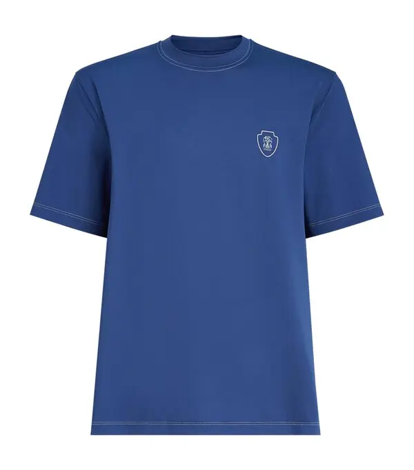 Brunello Cucinelli Technical Crest T-shirt - Blue