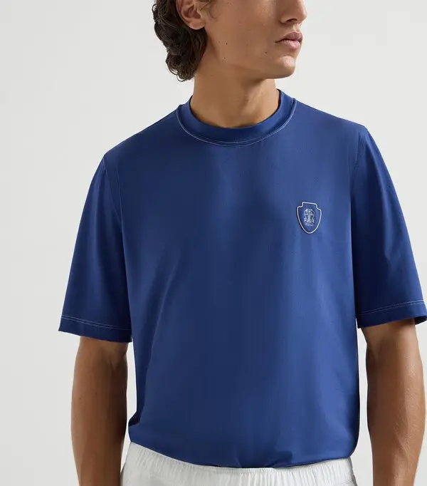 Brunello Cucinelli Technical Crest T-shirt - Blue