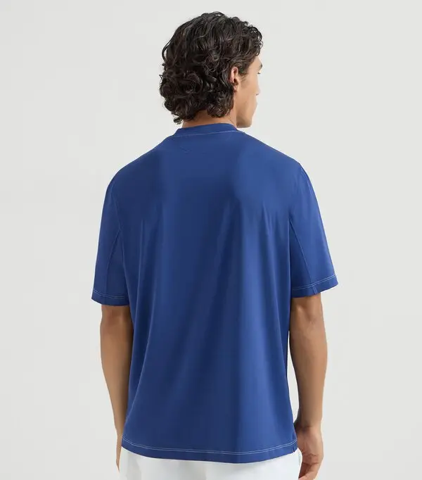 Brunello Cucinelli Technical Crest T-shirt - Blue