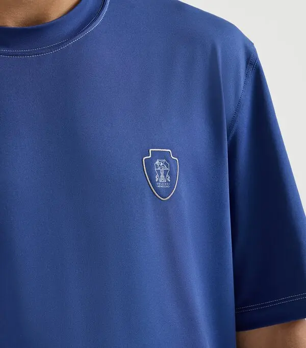Brunello Cucinelli Technical Crest T-shirt - Blue